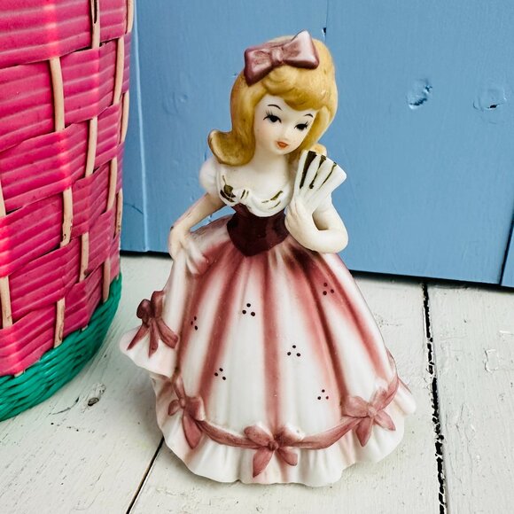 Vintage | Accents | Vintage Nanco Lady Figurine Pink Hoop Skirt ...